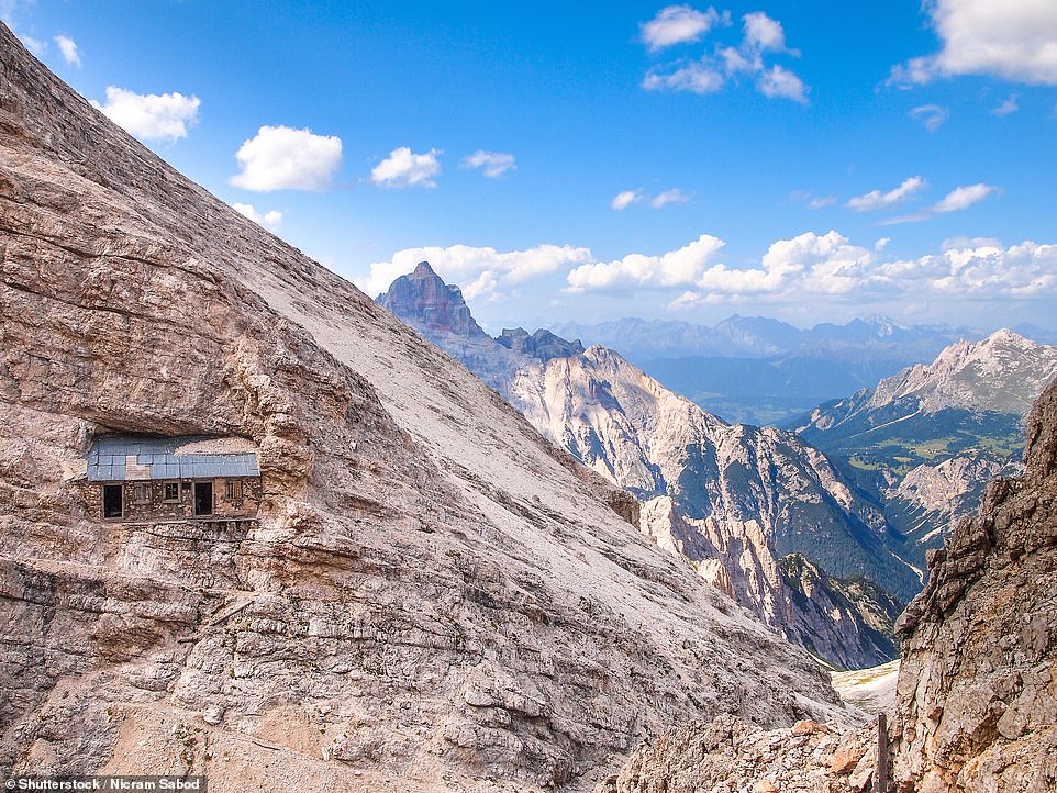 Pictured: Incredible Alpine refuge from World War I embedded in the ...
