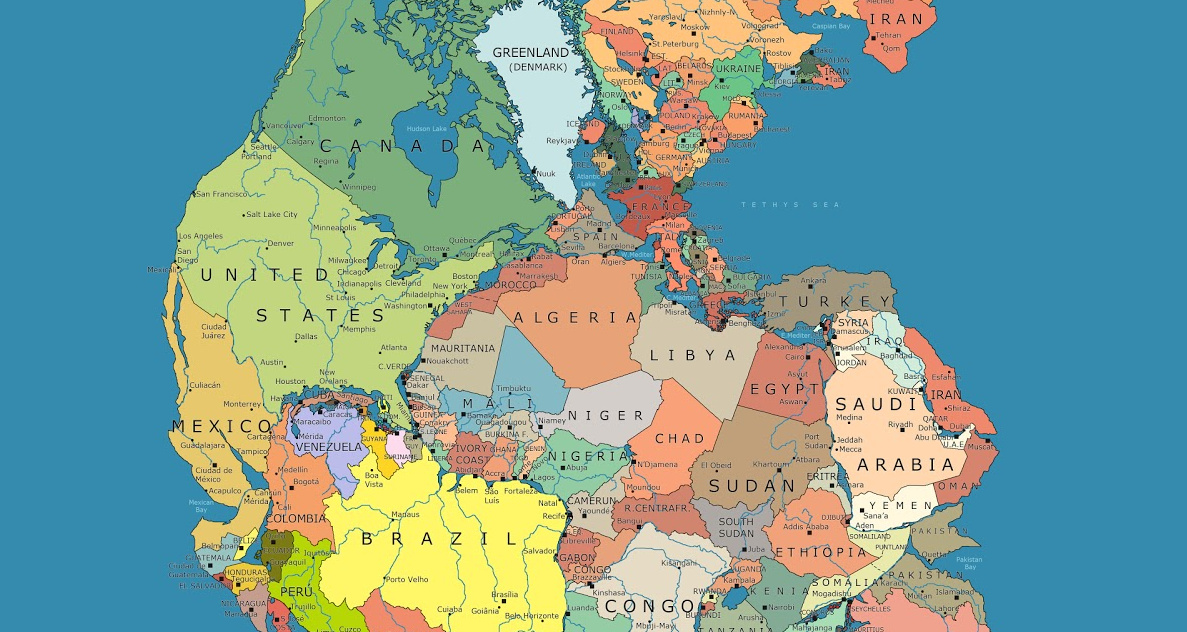 Incredible Map of Pangea With Modern-Day Borders | Beauty of Planet Earth